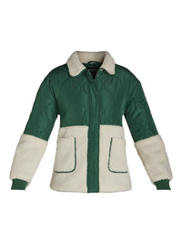 Jason Maxwell Women's and Women’s Plus Quilted Jacket with Faux Shearl ...